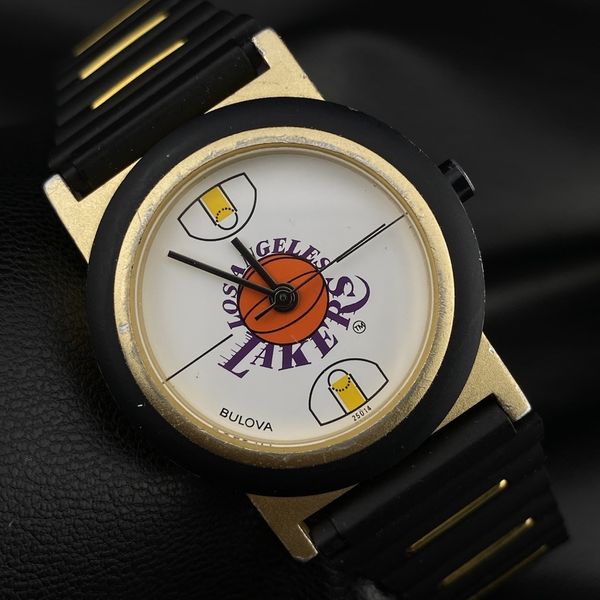 Vintage Bulova Los Angeles Lakers NBA Basketball Court Dial Collectible ...
