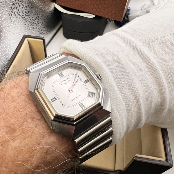 Rare 70s Mens Longines Stepped Case Full Set Automatic Vintage Watch ...