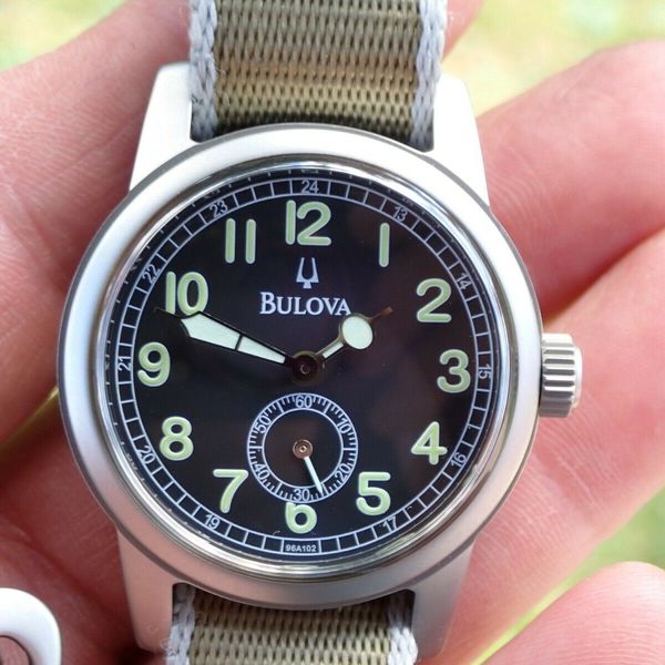 Bulova Re issue 96a102 Military Commemorative Hack Watch 2 Straps Mint ...