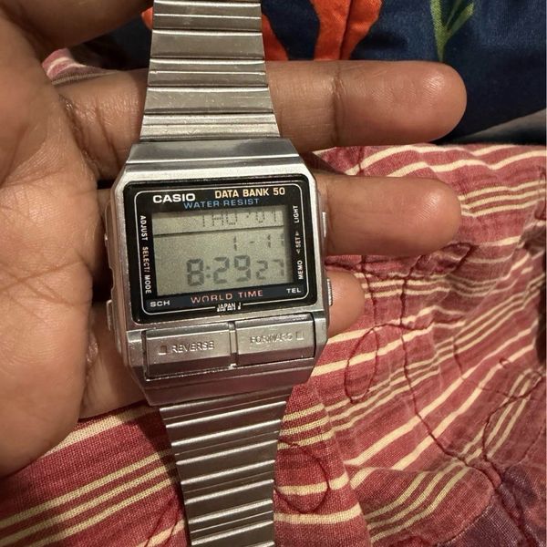 Vintage (1987) Casio DB-520 Mod.675 Data Bank 50 Watch World Time ...