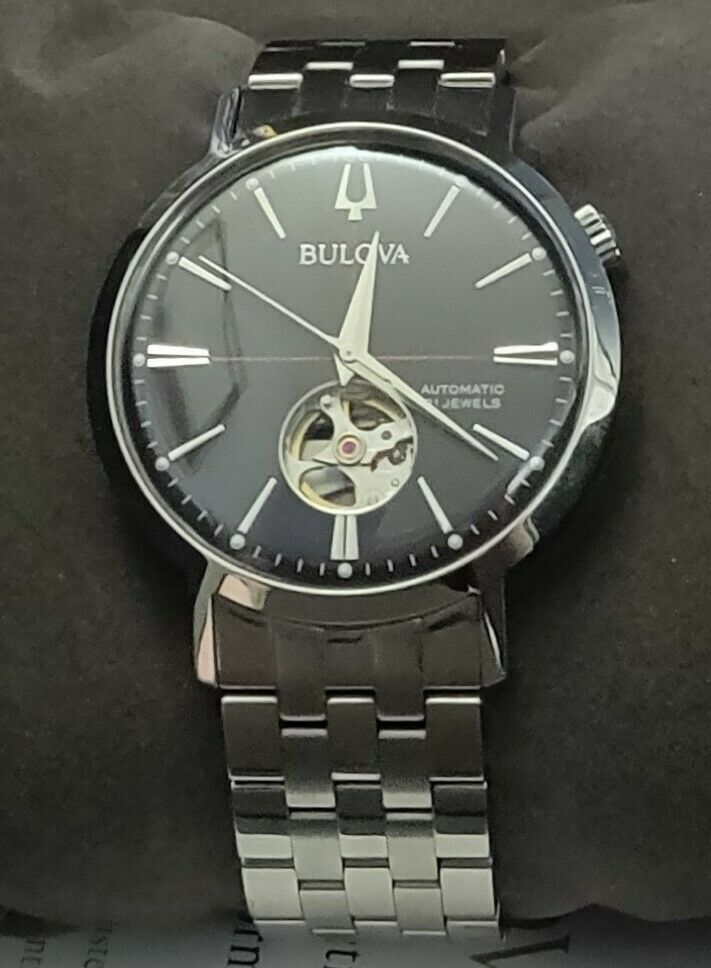 Bulova Aerojet 96A199 Open Heart Automatic 21 Jewel Movement ...