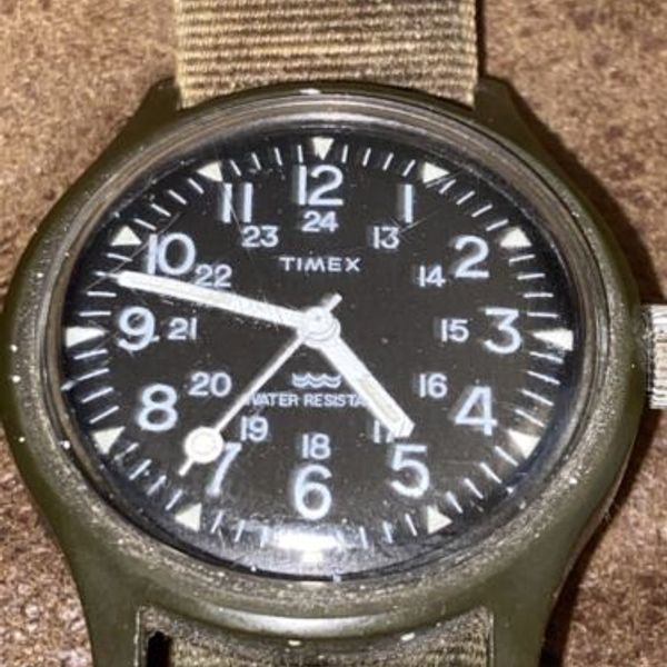 Vintage Timex “MacGyver” Military Field Watch 24 HR Camper Mechanical ...