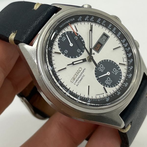 SEIKO CHRONOGRAPH AUTOMATIC PANDA 6138-8020 CAL 6138B 40MM WATCH SHIP ...