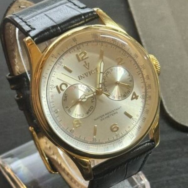 Invicta Vintage Collection Day Date Model # 6750 Gold Tone Men's 44mm ...