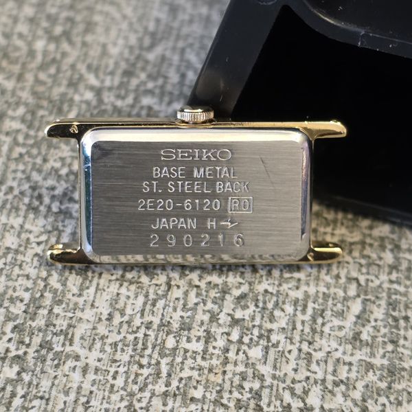 VINTAGE SEIKO TANK GOLD TONE 2E20-6120 (RO) 290216 FACE WORKING. NEW ...