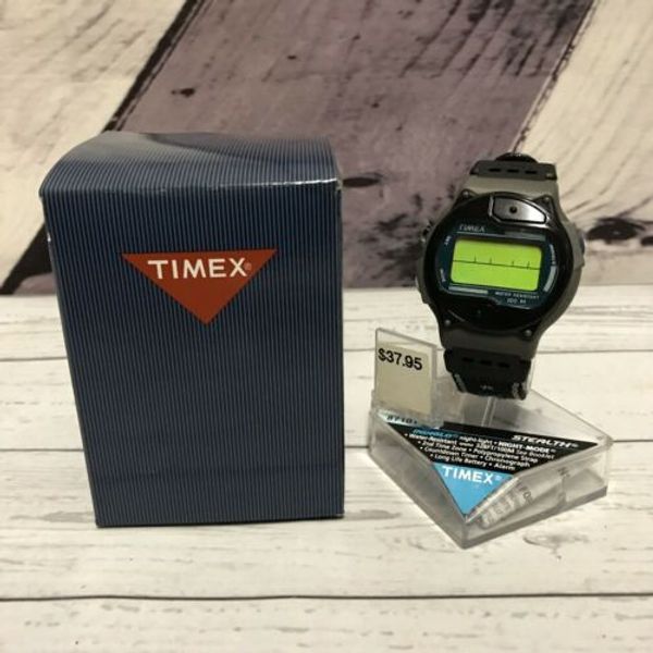 Timex Stealth Indiglo Mens Digital Watch 87101 Alarm 100M WR Night Mode ...