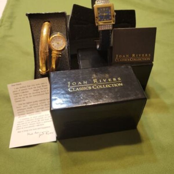 (2) NEW Joan Rivers WATCHES Classics Collection DENIM Band Snake Coil ...