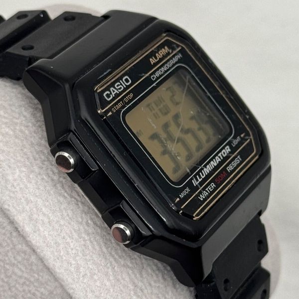 Casio W217H-9AV, 50 Meter Chronograph Watch, Alarm, Black Resin ...