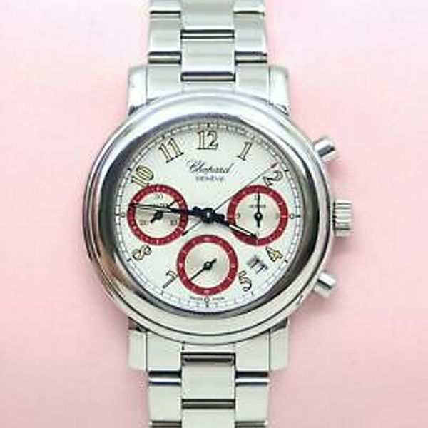 CHOPARD Geneve Stainless Steel Watch w/Date; 3 sub-dials w/ Box ...