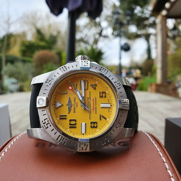 2016 Breitling Avenger II Seawolf 45mm - A17331 Cobra Yellow dial, Full ...