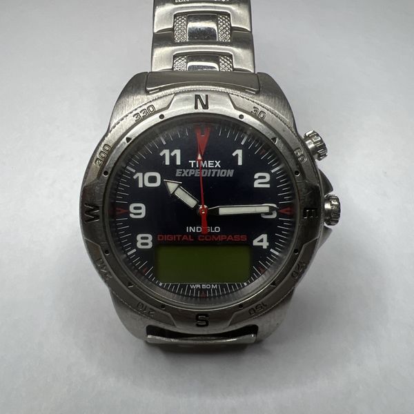Timex Expedition Indiglo Water Resistant WR 50M Blue Analog Digital ...