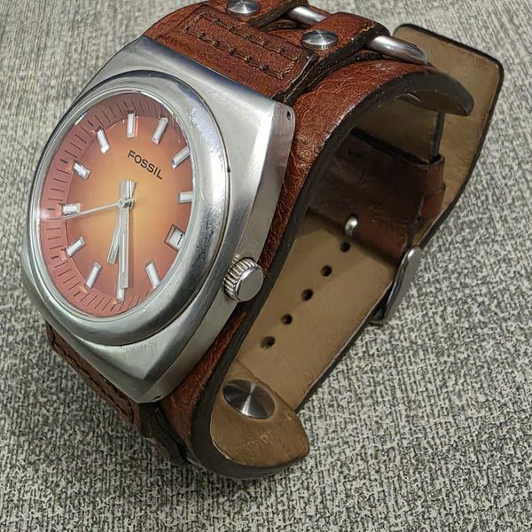 FOSSIL JR-8360 BROWN GENUINE LEATHER WOMEN'S WATCH. NEW BATTERY ...