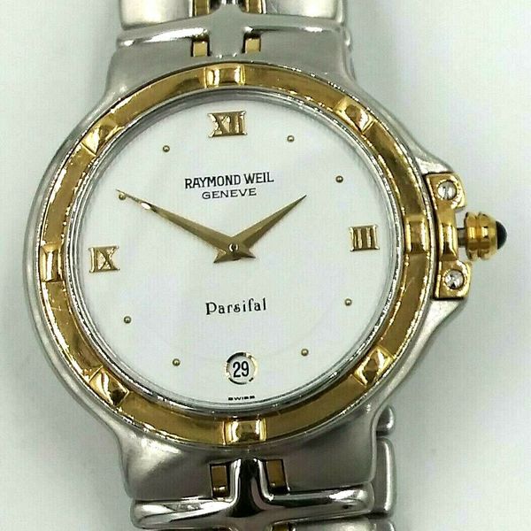 RAYMOND WEIL Parsifal Quartz Two Tone SS & 18K Yellow Gold Watch 9190 ...