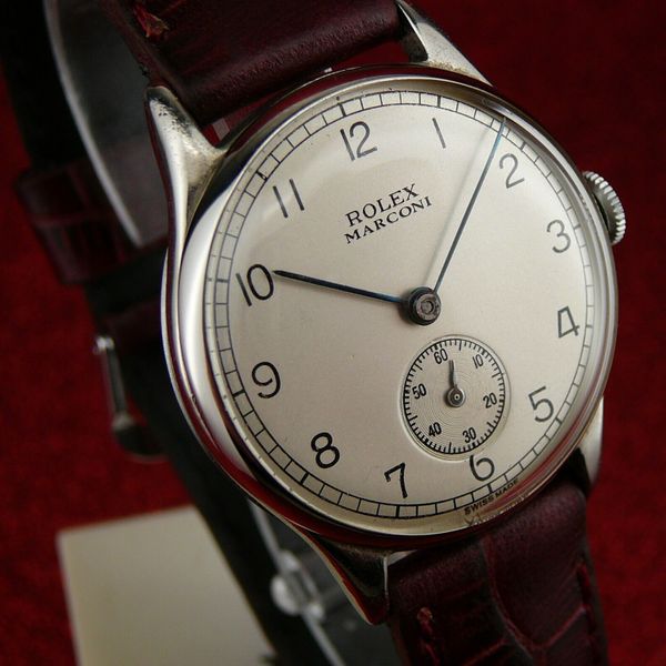 RARE " ROLEX " MARCONI, MANUAL WIND & BLUE HANDS FROM 1940 ...