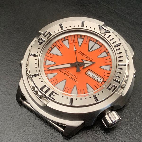 FS: Seiko orange shrouded monster mod | WatchCharts Marketplace