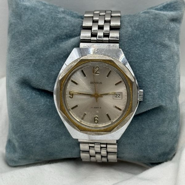 Vintage Benrus Octagon Bezel Self Winding Wristwatch Watch Menâ s 17 ...