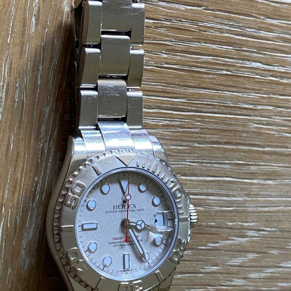 2004 ROLEX Yacht-Master 35mm steel, Platinum Bezel, 168622, Original ...