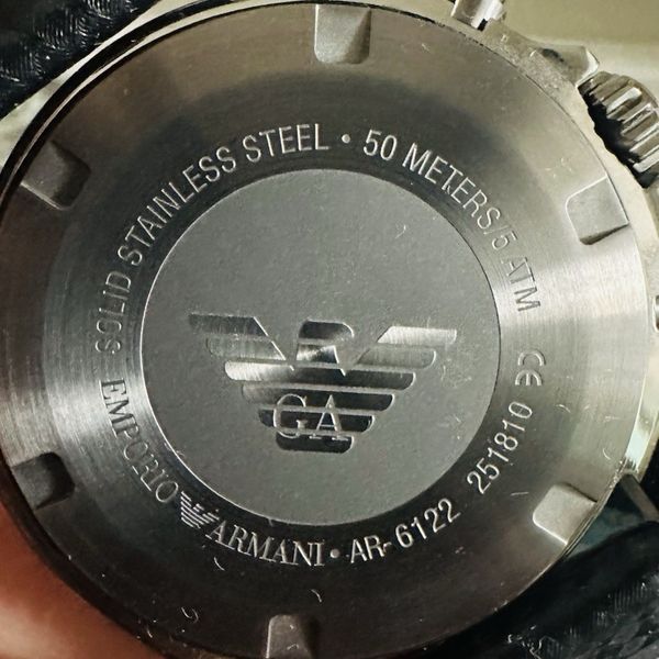 Men's Emporio Armani Gunmetal/Carbon Fibre Chronograph AR6122. New ...