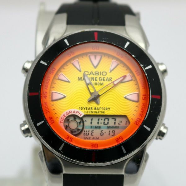Casio Marine Gear Rare Vintage Mens Digital Watch MRP-700 3796 Orange ...