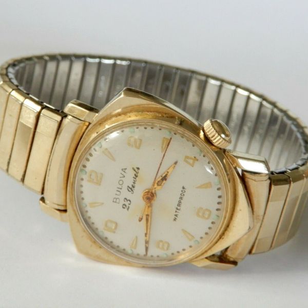 Rare Vintage Bulova President Watch w Triangle Case RGP 23J ...