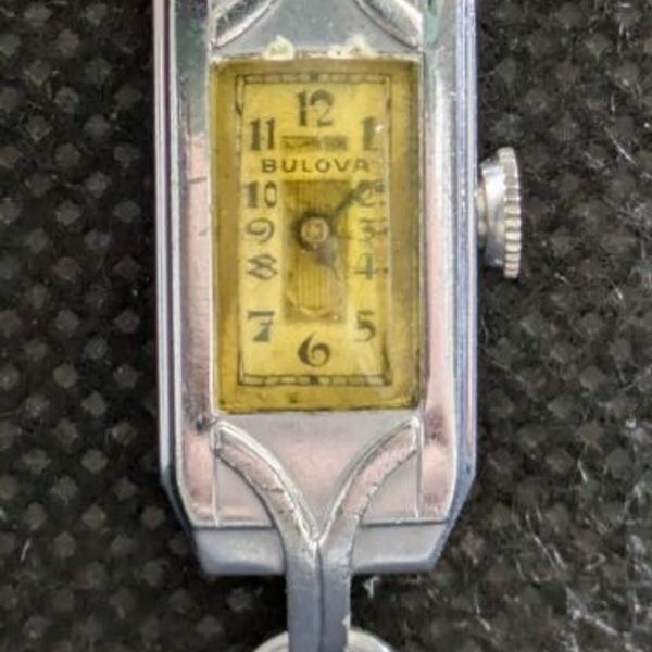 VINTAGE BULOVA WOMENS WATCH 1930'S ART DECO 4AL 7 JEWEL 6.4" Mechanical ...