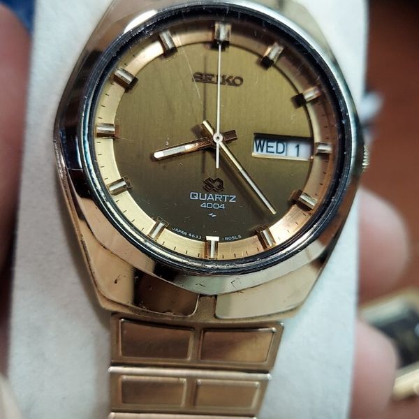 Seiko Sq 4004 Gold Tone Mens Vintage 1970s Quartz Watch Early Quartz ...