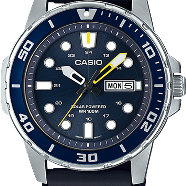 *BRAND NEW* Casio Men's Solar Diver Blue Dial Blue Silicone Watch ...
