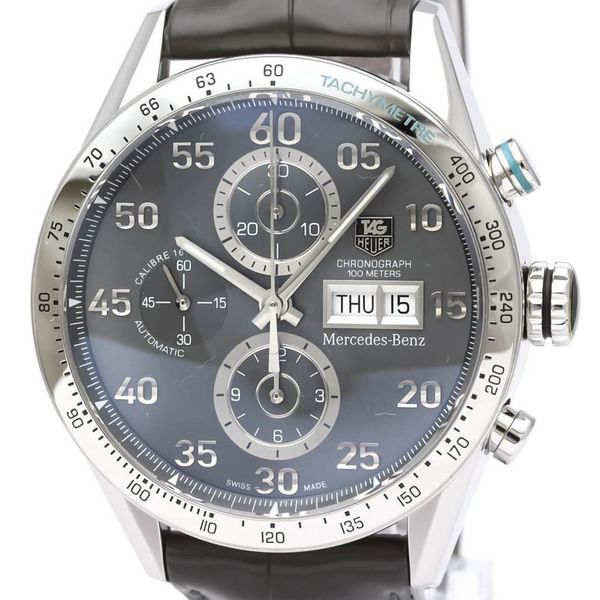TAG Heuer Carrera Mercedes-Benz limited edition stainless steel leather ...