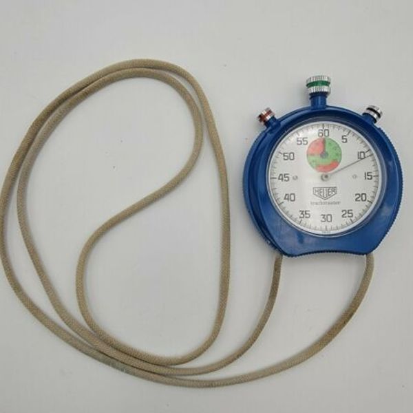 Vintage Heuer Trackmaster Blue 3 Button Stopwatch Swiss Made. Working ...