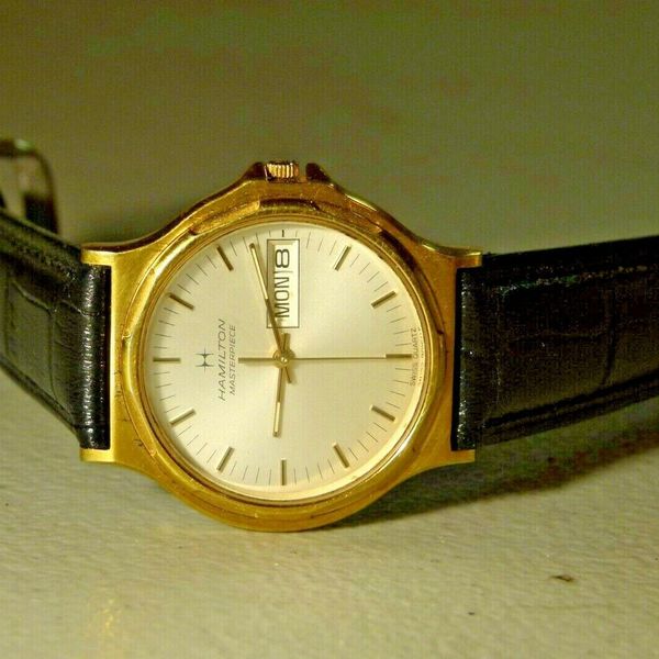 MENS HAMILTON 9404 MASTERPIECE SWISS QUARTZ WATCH FUNCTIONING ...