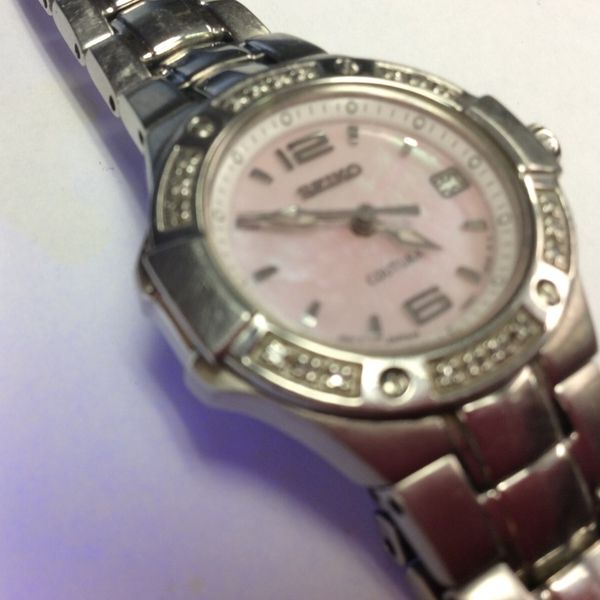 Seiko Coutura WR 100m Japan movt Mother pf Perl Crystal Accent 7N82 ...