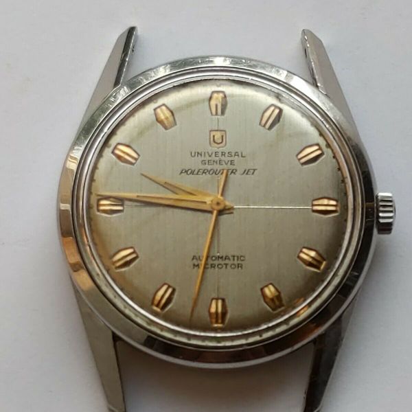 RARE Vintage Universal Geneve Polerouter Jet Watch Microrotor 20355-3 ...