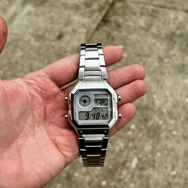 Casio AE-1200 Full Metal Royale Casio Custom Hydro Mod Watch Silver ...