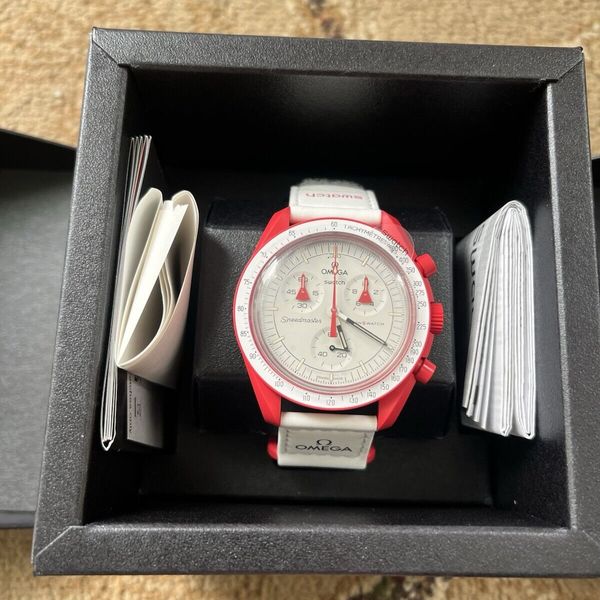Omega speedmaster Moonswatch mission to Mars red white bioceramic ...