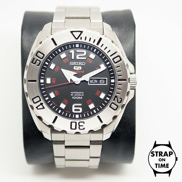 Men's Seiko SRPB33J1 Black Dial 4R36A Movement Stainless Steel ...