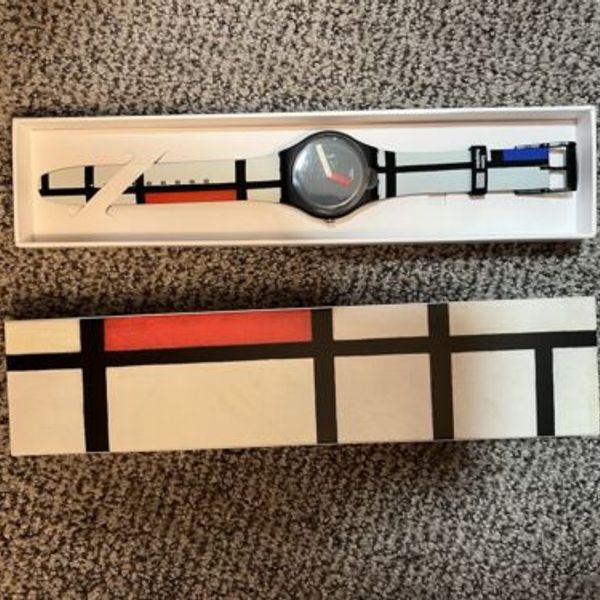 Swatch x Centre Pompidou Red Blue & White by Piet Mondrian 41mm ...