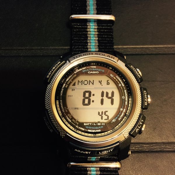 Casio Pathfinder PAW-2000 on matching NATO | WatchCharts Marketplace