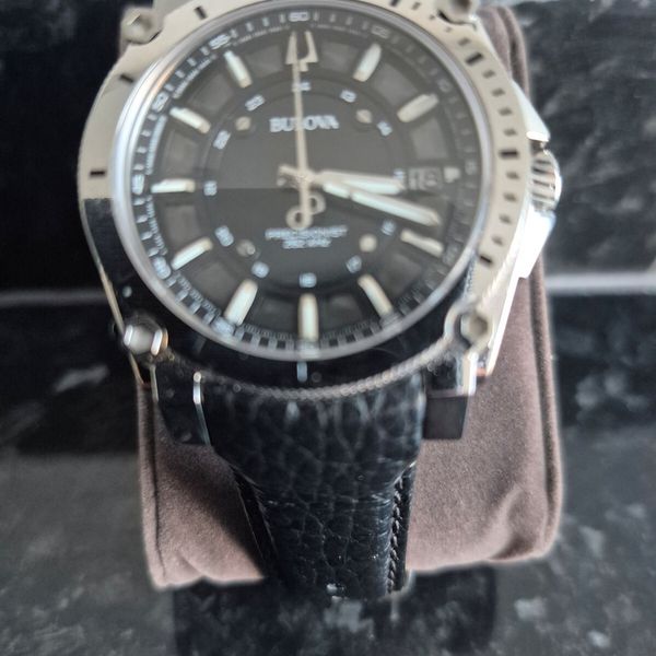 Bulova Black Mens Analogue Watch Precisionist Icon 96B416 | WatchCharts ...