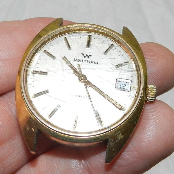 Vintage Men's Waltham Automatic 17 Jewel Watch w/ Date runs for seconds ...