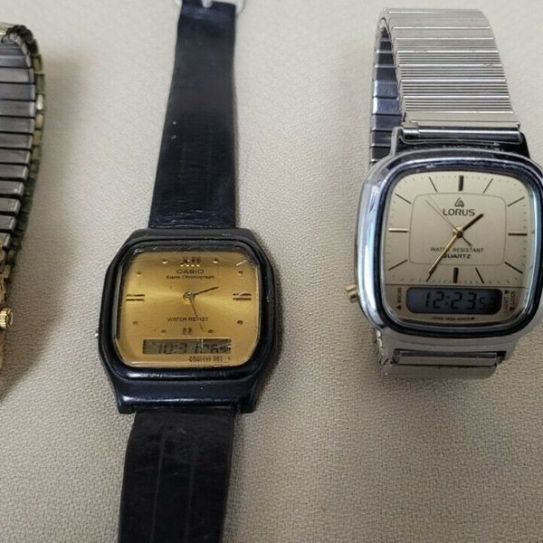 Vintage Timex , Lorus ,Casio Men's Analog Digital Watches working ...