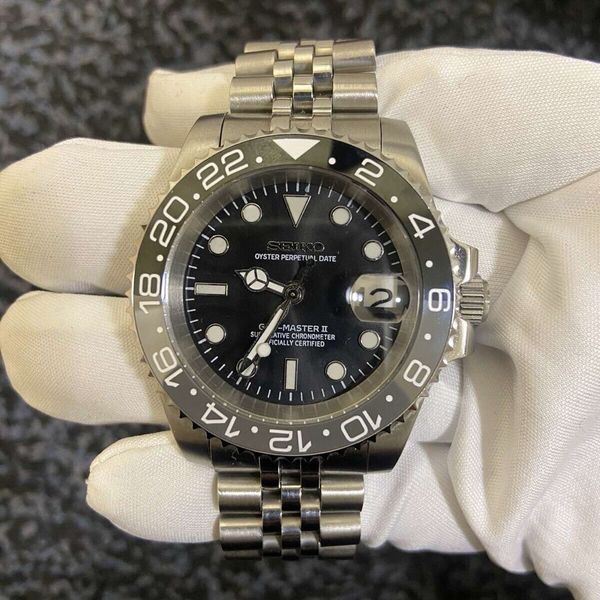 Seiko Custom Mod - Bruce Wayne - GMT 40mm - NH34 | WatchCharts Marketplace