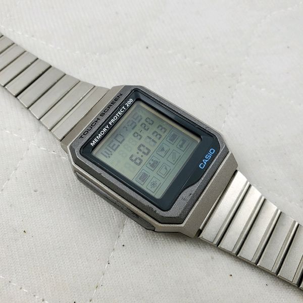 VINTAGE CASIO DATABANK TOUCH SCREEN MEMORY PROTECT 200 VDB-200 WATCH ...