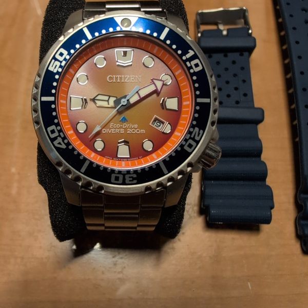 Citizen Men's Promaster Dive Eco-Drive Watch BN0169-03X Orange Dial ...