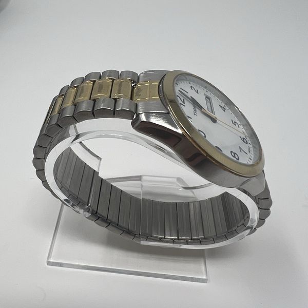 Vintage Men's Timex Indiglo WR 30M Watch White Dial Silver Color ...