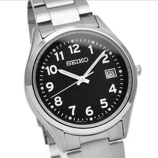 SEIKO Selection SBPX155 Men's Watch Black Silver Analog S Series Solar ...