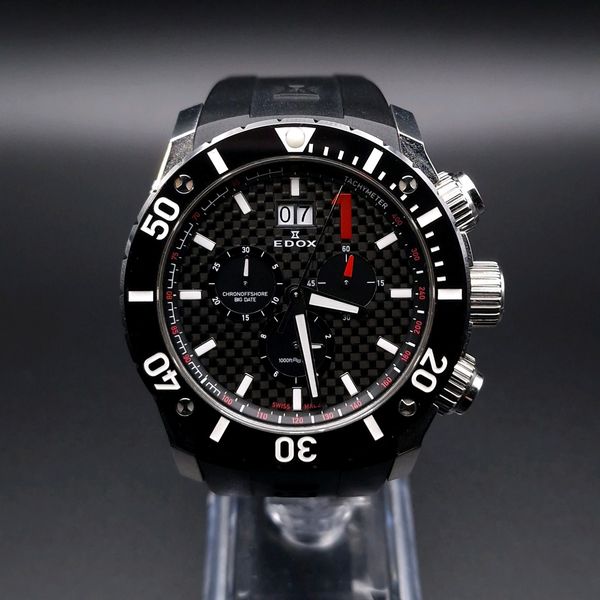 Edox Class-1 Chronoffshore Quartz Chronograph Watch 1000M - Box ...