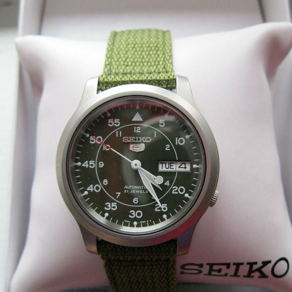 BRAND NEW SEIKO 5 SNK805K2 MEN'S AUTOMATIC WATCH MILITARY GREEN ...