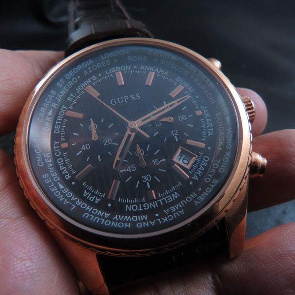 All Steel Guess Chronograph 24 Hours Quartz Men Watch | WatchCharts ...