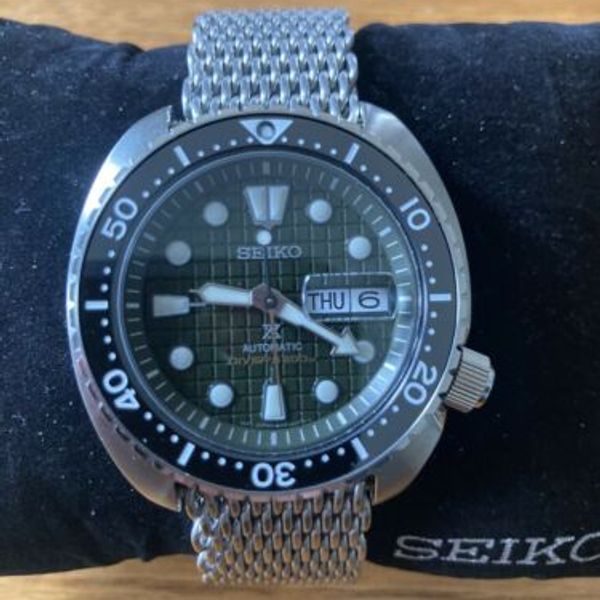 seiko king turtle srpe05 W/ Shark Mesh Bracelet | WatchCharts
