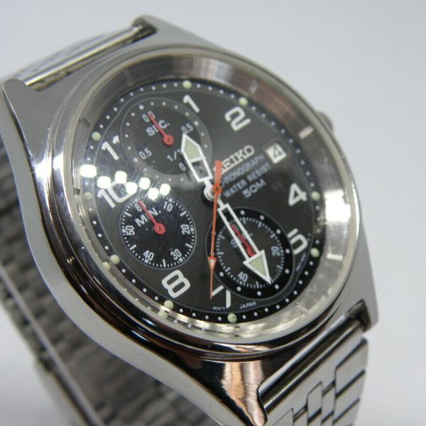 MEN'S SEIKO V657-9030 CHRONOGRAPH WATCH - GOOD COND. - BOXED - PLEASE ...